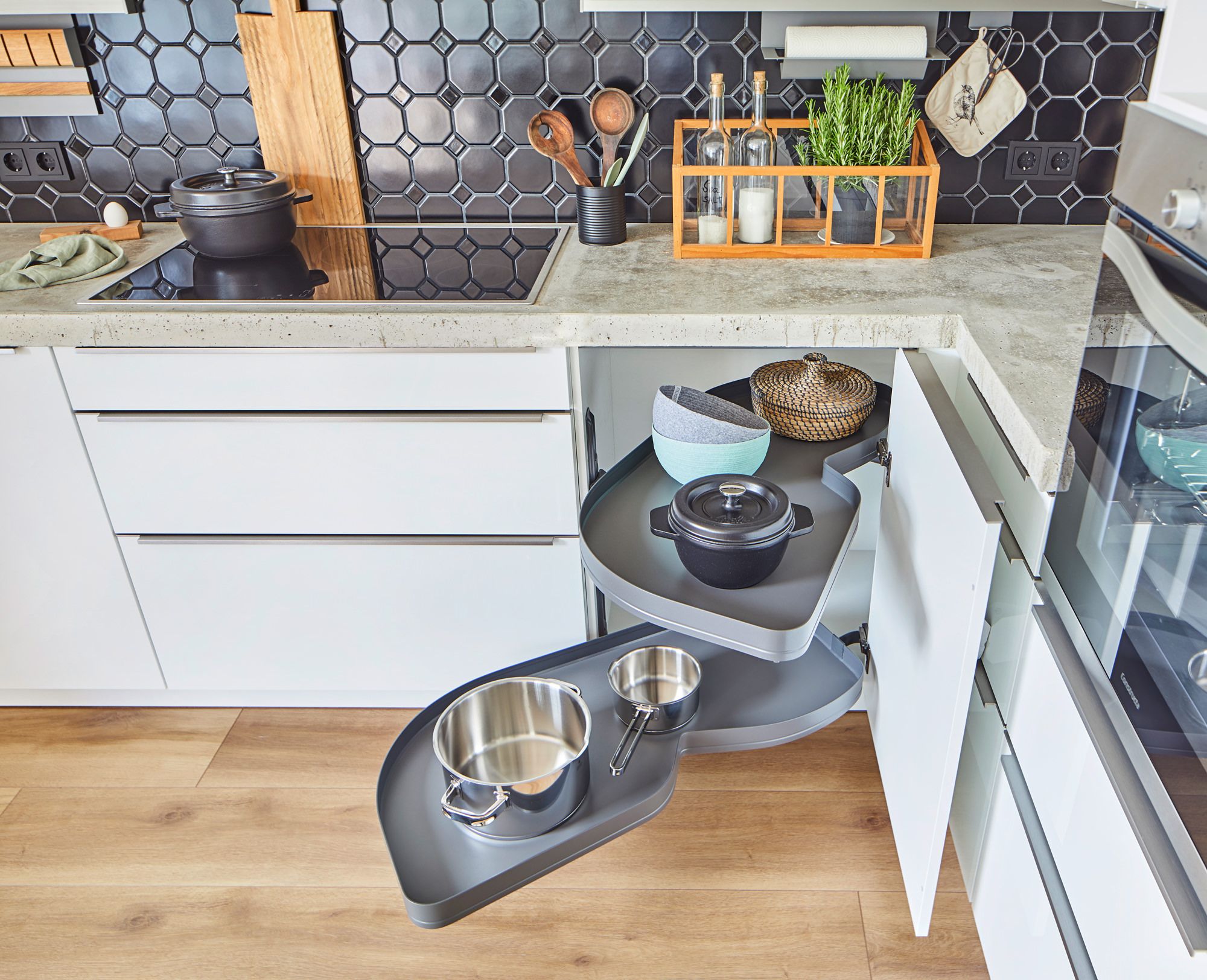 LeMans kitchen corner unit solution from Kesseböhmer